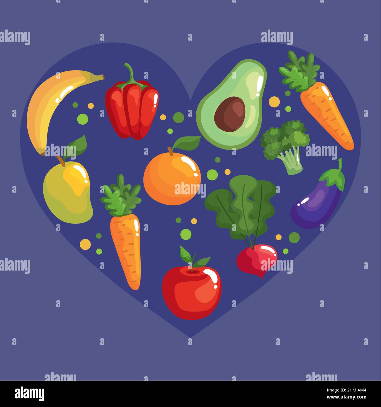 healthy food in heart Stock Vector Image & Art - Alamy