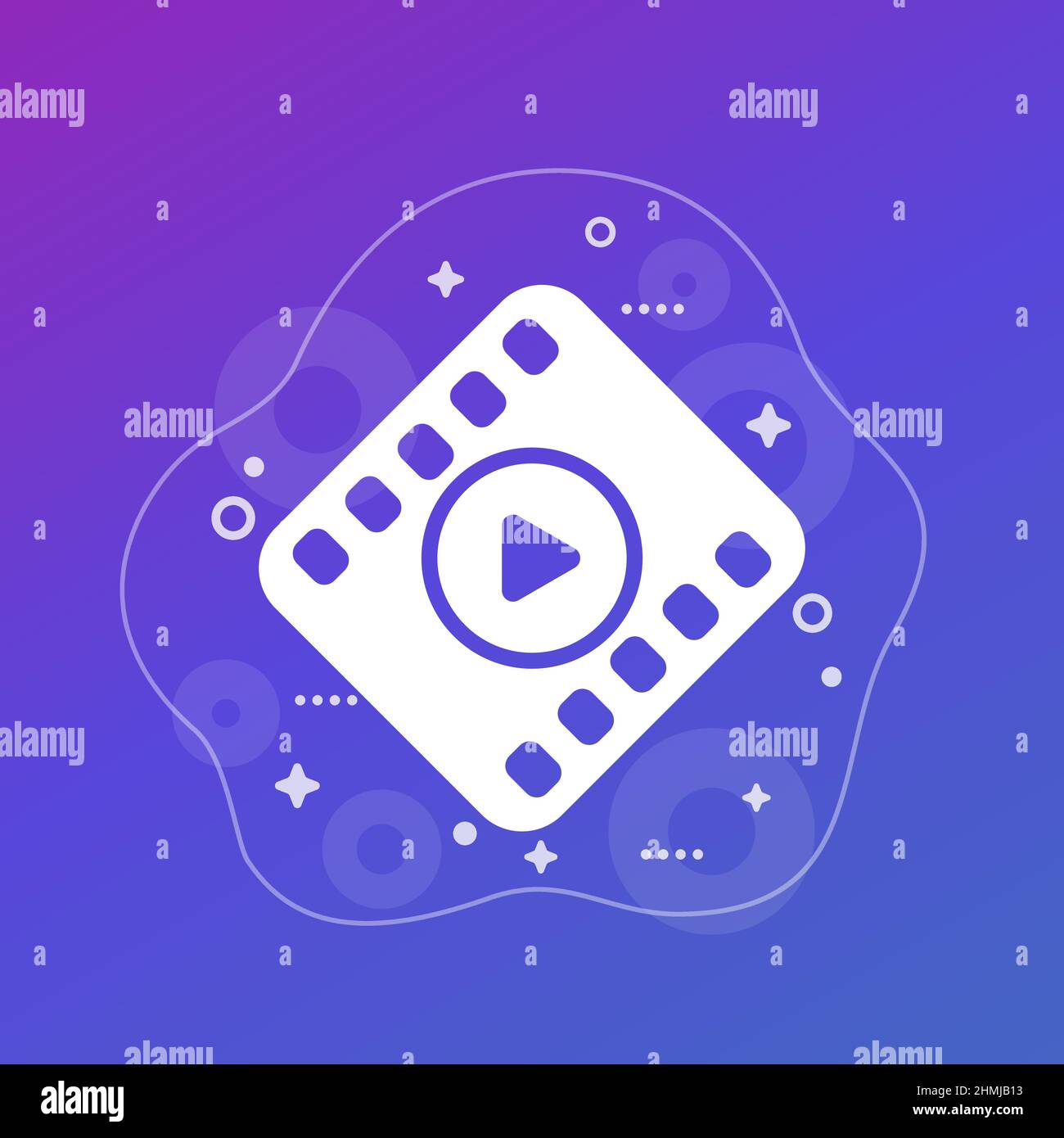 video icon with play symbol and film strip, vector Stock Vector Image ...