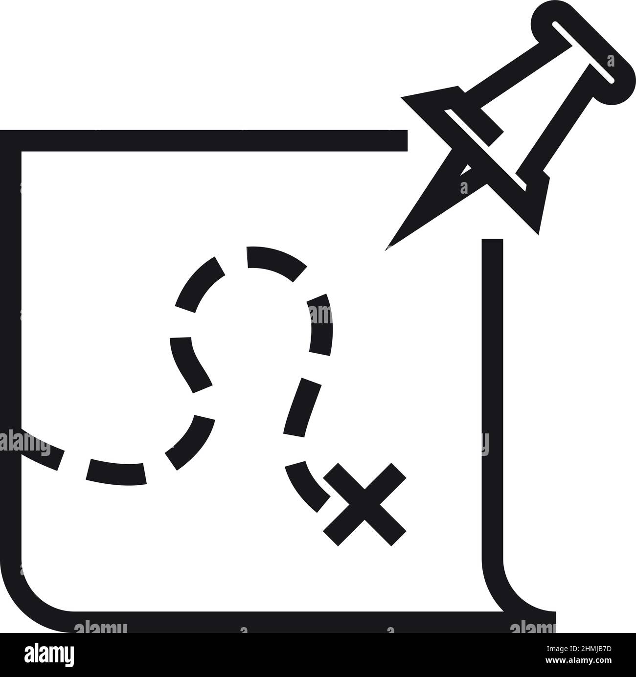 Map with destination point. Travel goal symbol. End of journey sign ...