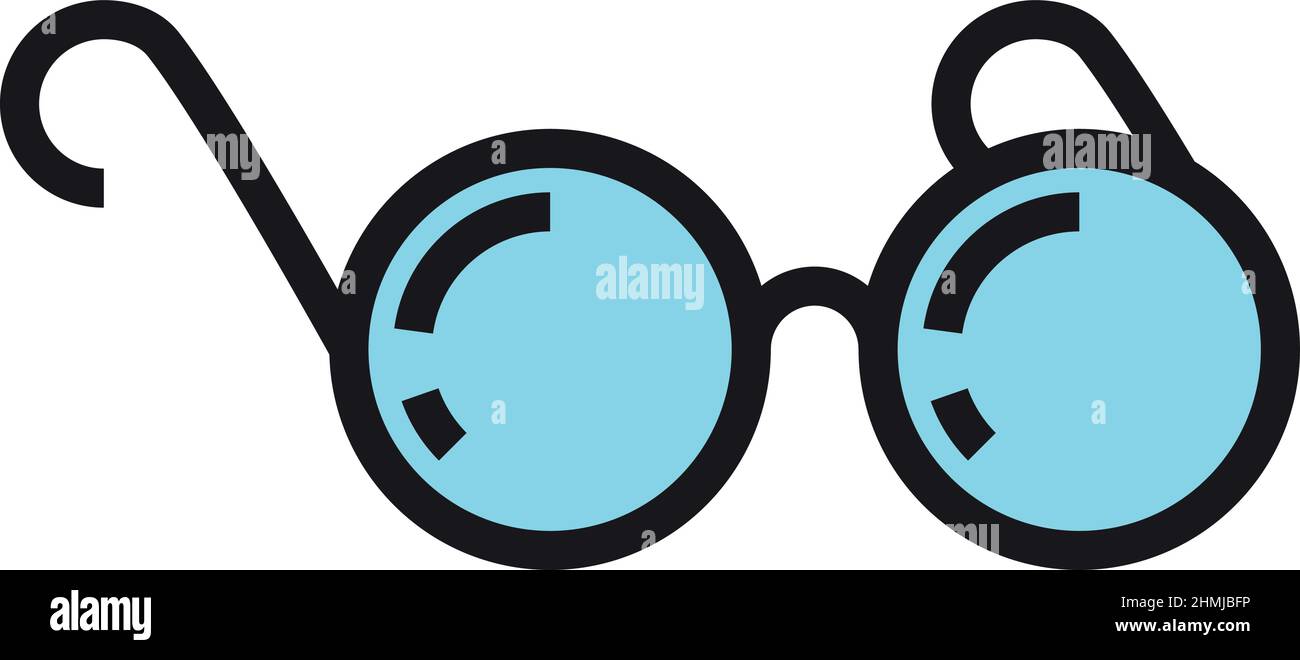 Glasses icon. Blue glass optical device in line style Stock Vector ...