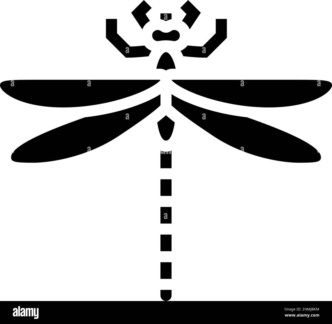 dragonfly insect glyph icon vector illustration Stock Vector Image ...