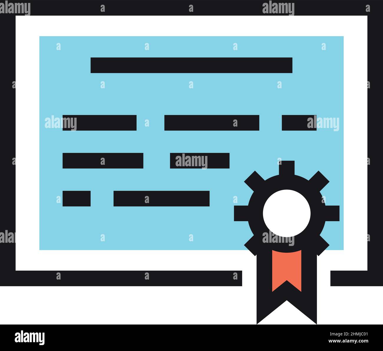Certificate icon. Official award letter. Training qualification ...