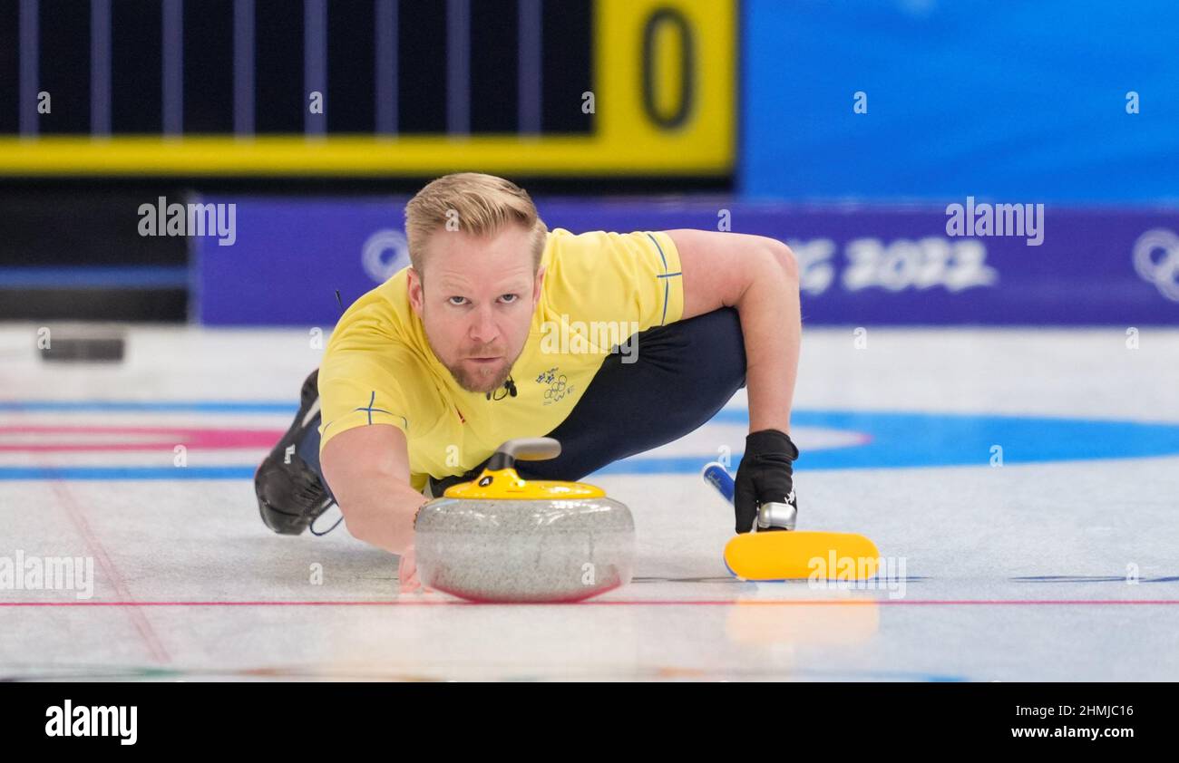 Beijing, China. 10th Feb, 2022. Niklas Edin of Sweden competes during ...