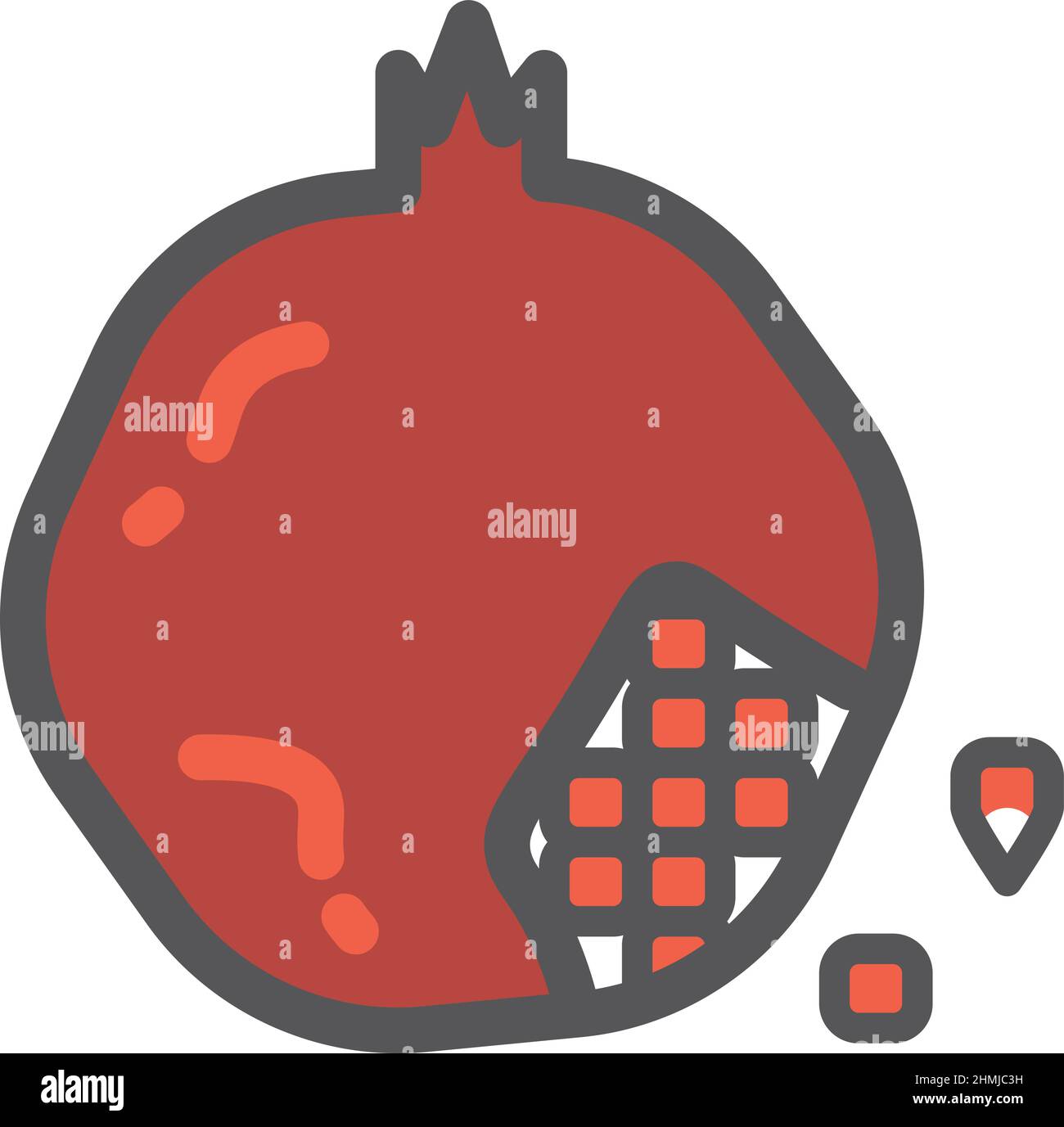 Pomegranate icon flat color design hi-res stock photography and images ...