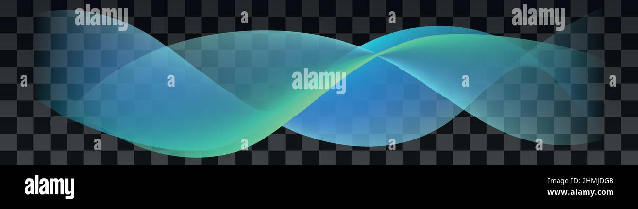 Abstract smooth wave flowing on dark transparent background Stock ...