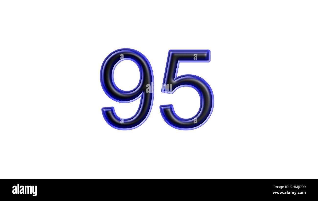 blue 95 number 3d effect white background Stock Photo - Alamy