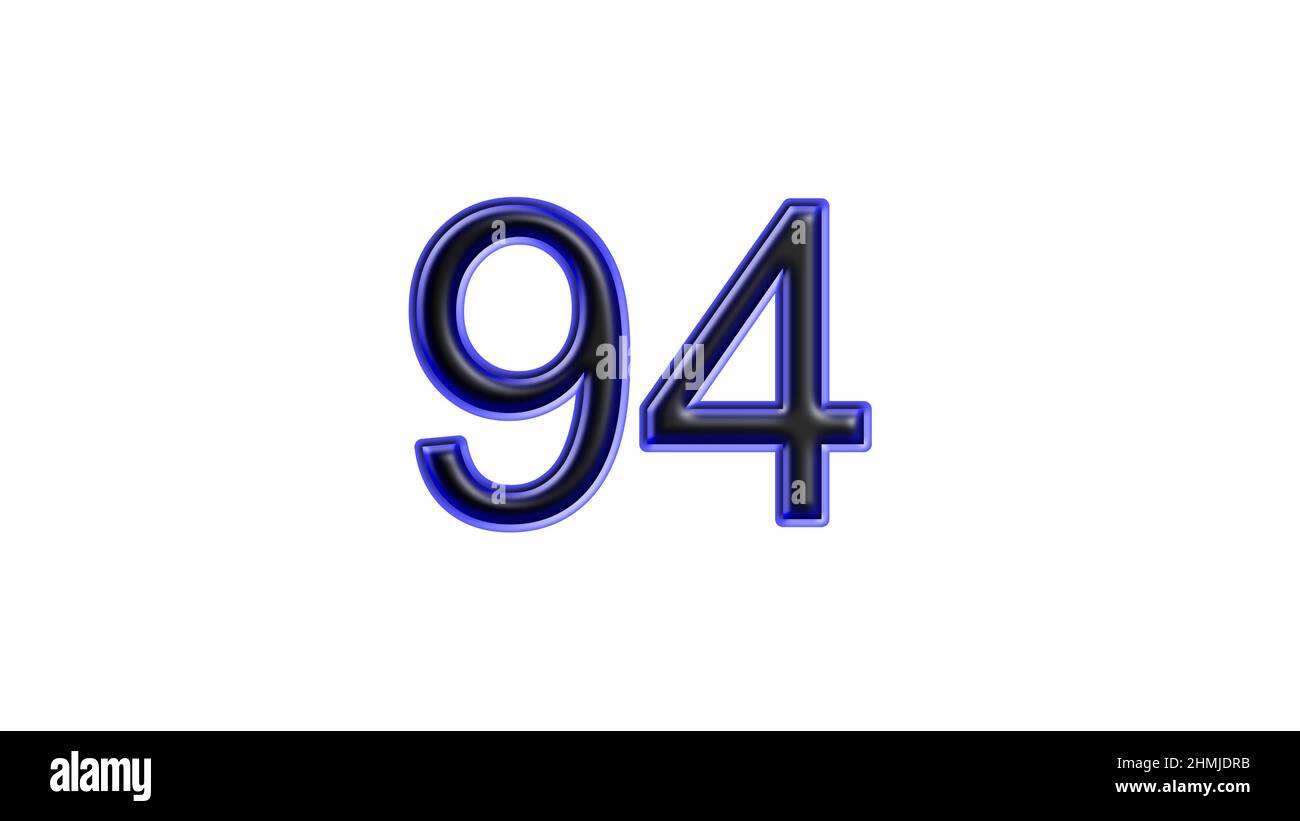 blue 94 number 3d effect white background Stock Photo - Alamy