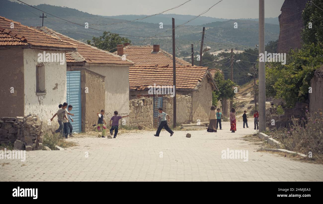 children playing in a rural village of Turkey Stock Photo - Alamy