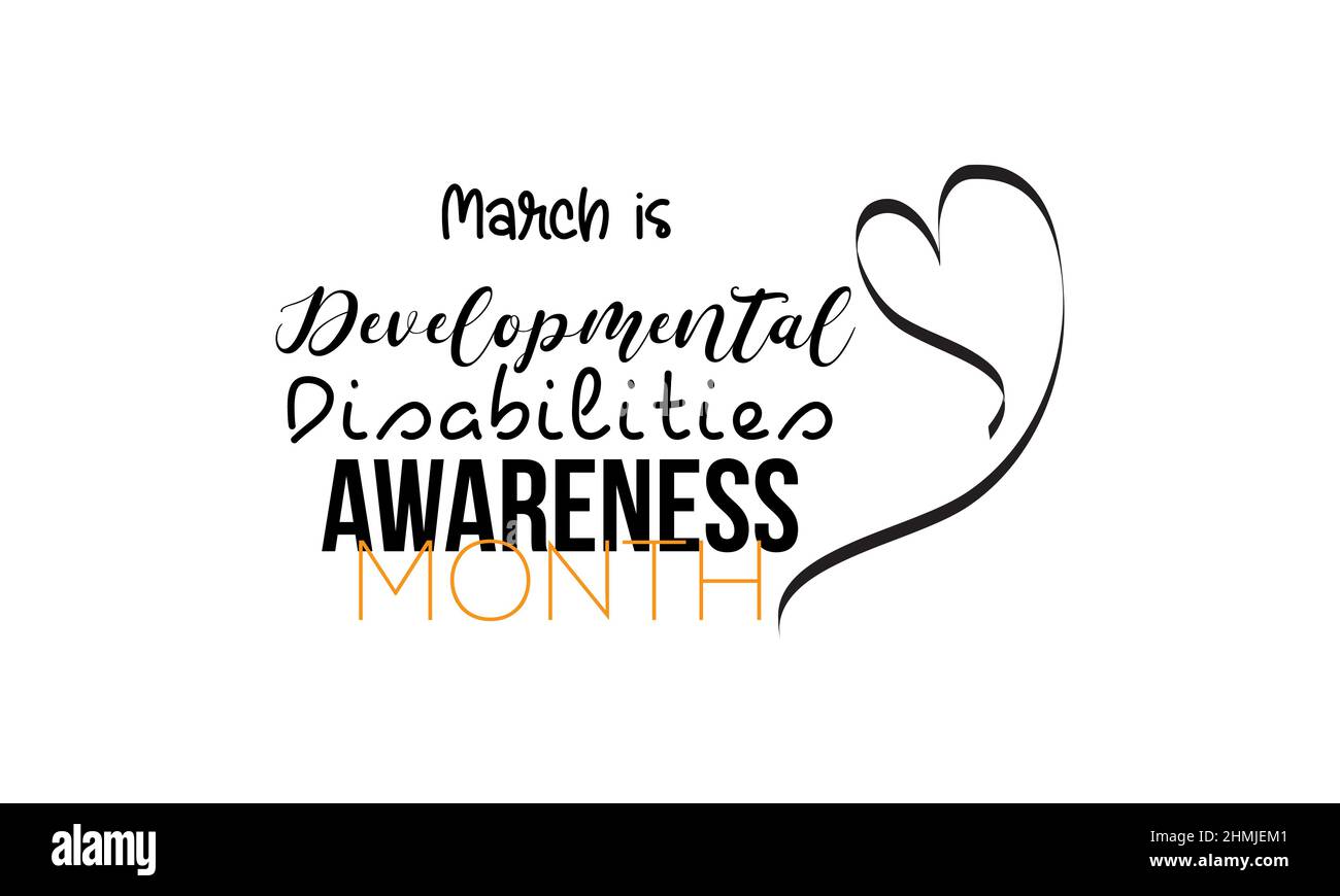 Developmental Disabilities awareness month. Health awareness brush ...