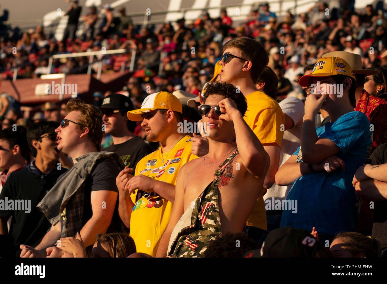Beijing, Hebei, China. 6th Feb, 2022. Fans cheer for the Busch Light ...