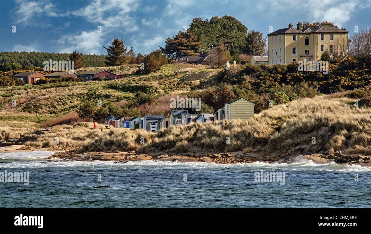 Hopeman beach huts hi-res stock photography and images - Alamy