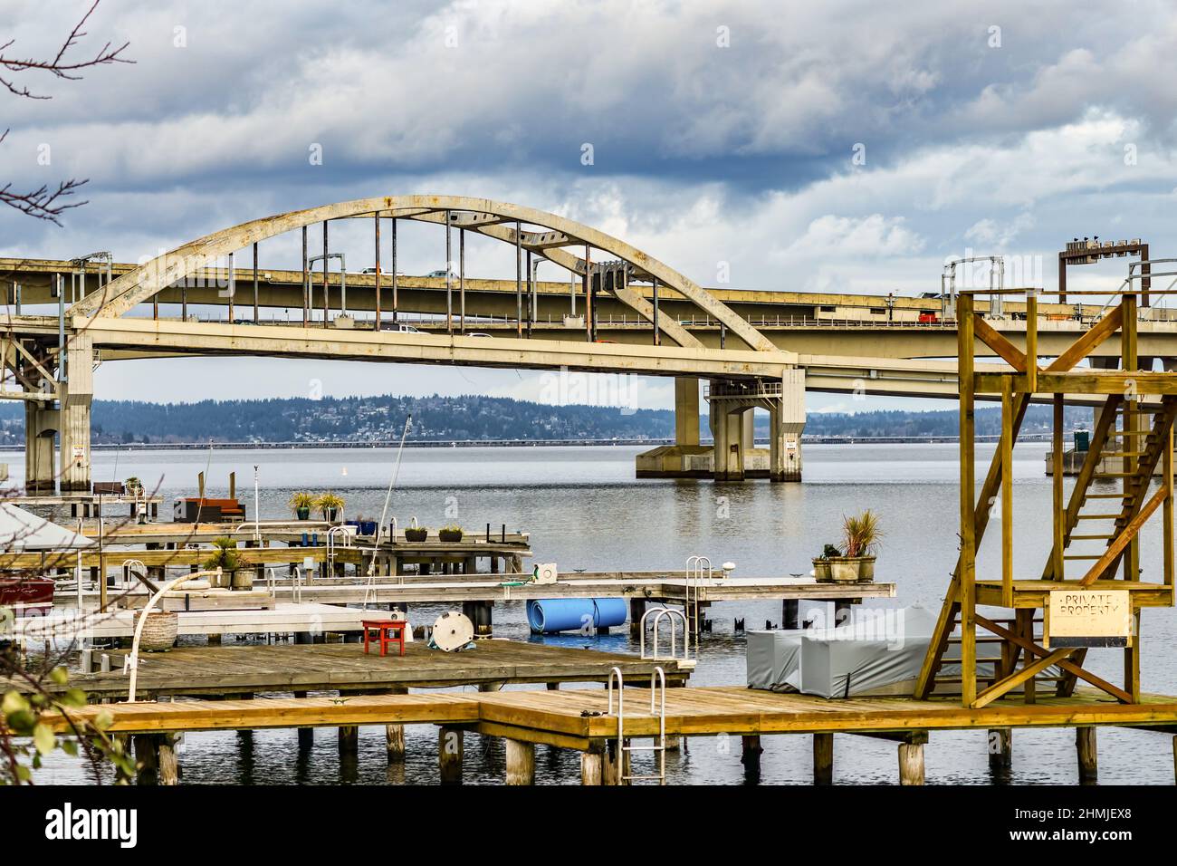 A bridge and dock in Seattle, Washington Stock Photo - Alamy