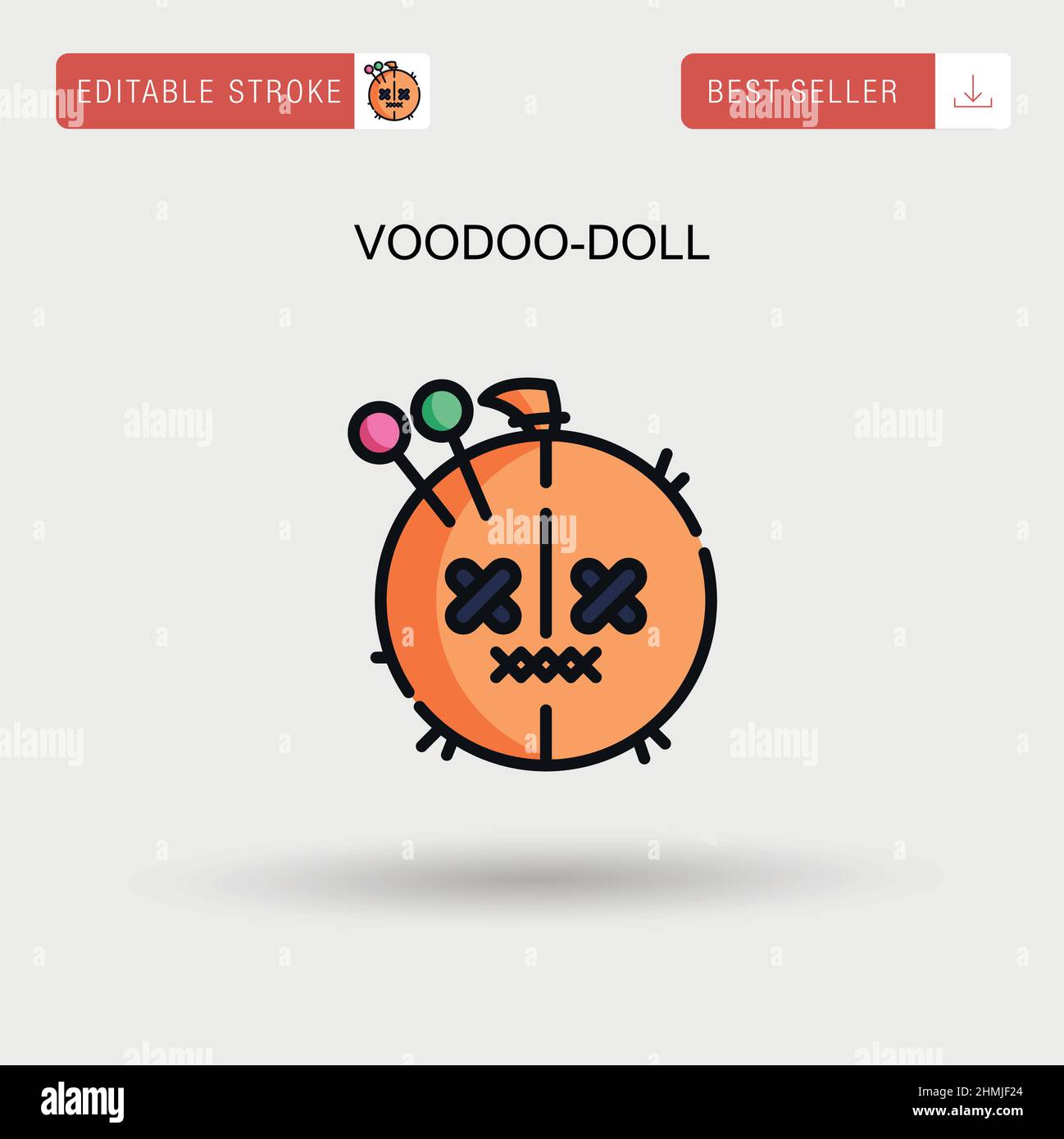 Scary voodoo doll black Stock Vector Images - Alamy