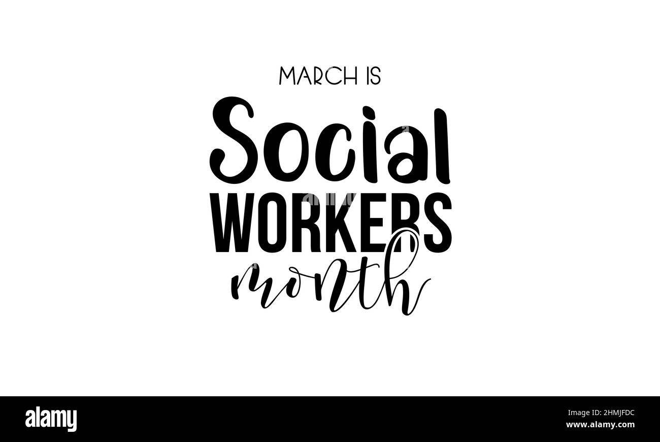 Social workers month. Great profession brush calligraphy concept vector ...