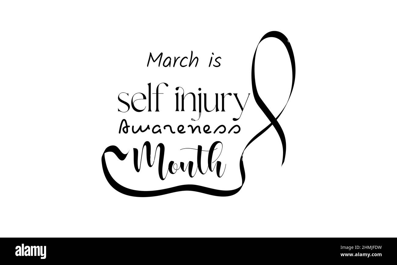 Self Injury Awareness Month. Health awareness brush calligraphy concept ...