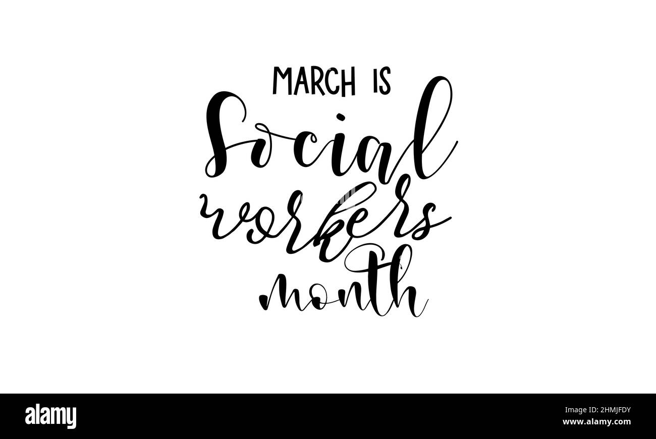 Social workers month. Great profession brush calligraphy concept vector ...