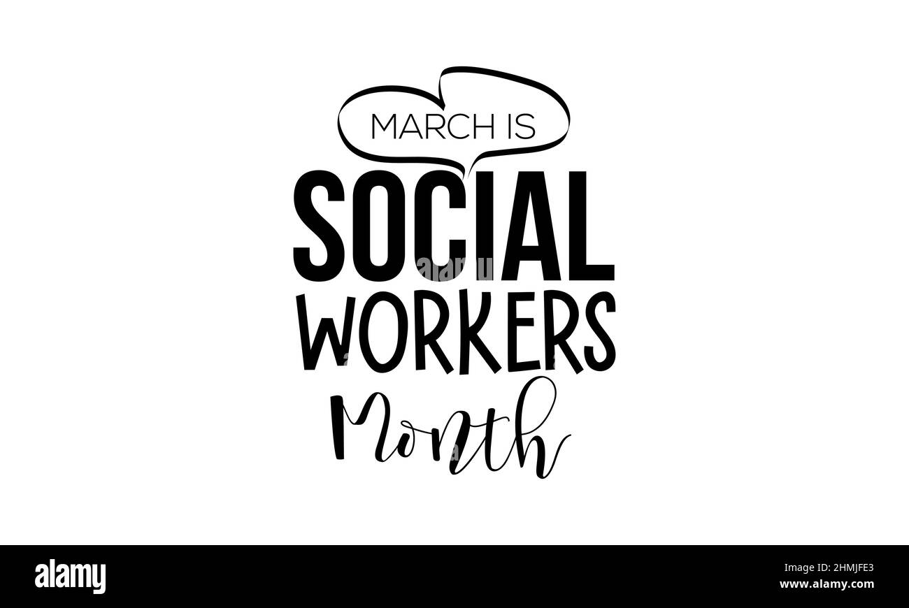 Social workers month. Great profession brush calligraphy concept vector ...