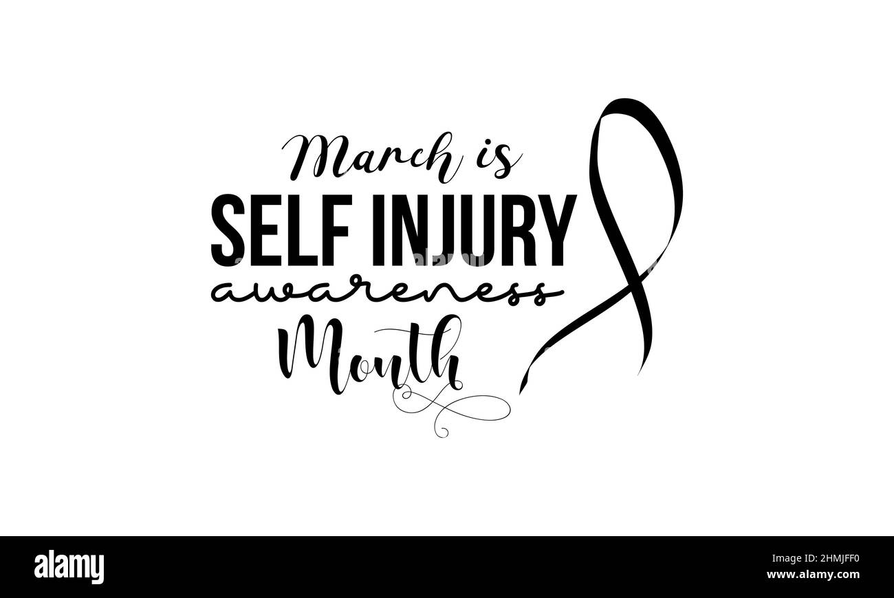 Self Injury Awareness Month. Health awareness brush calligraphy concept ...