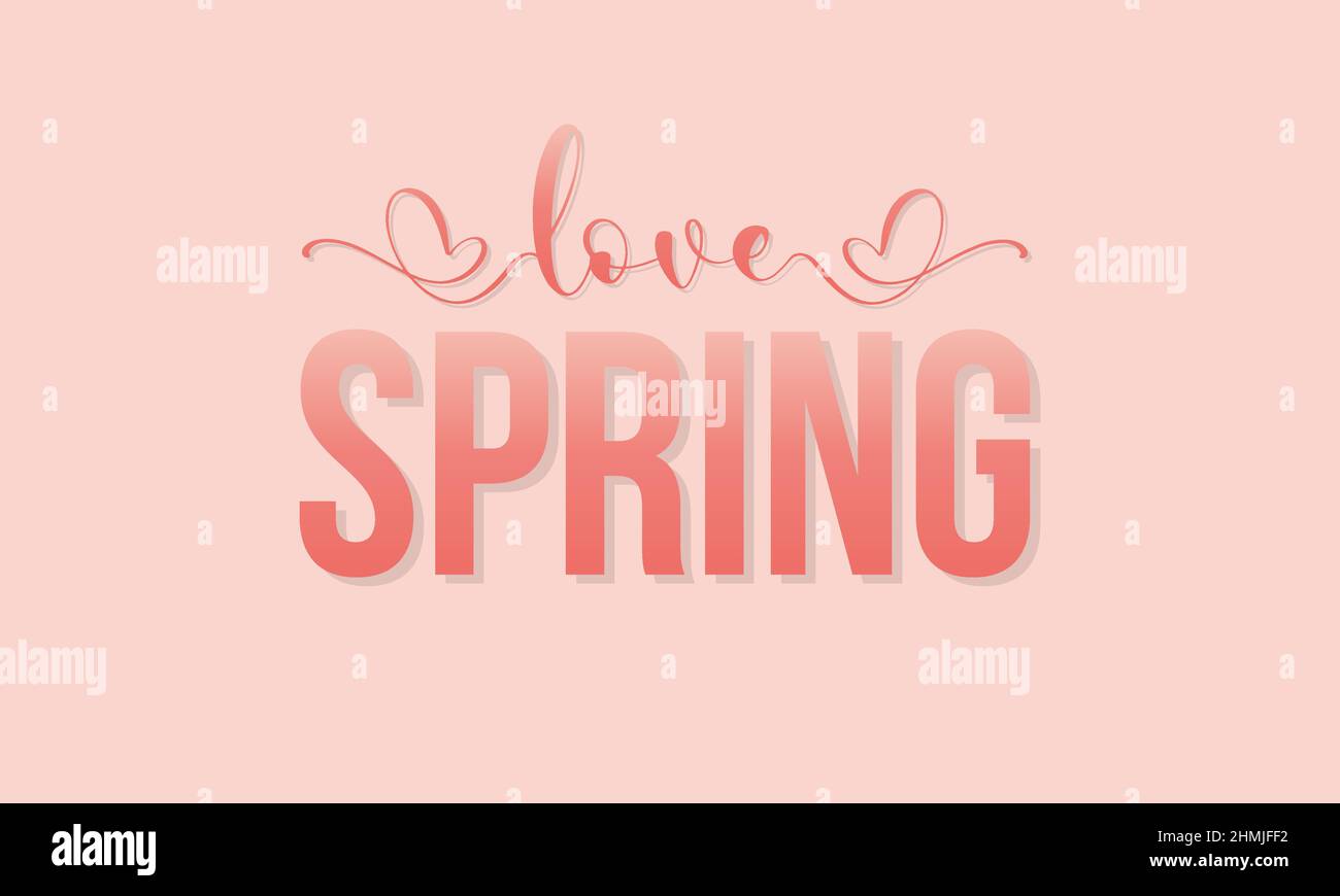 Happy Spring. Lovely spring season brush calligraphy concept vector ...