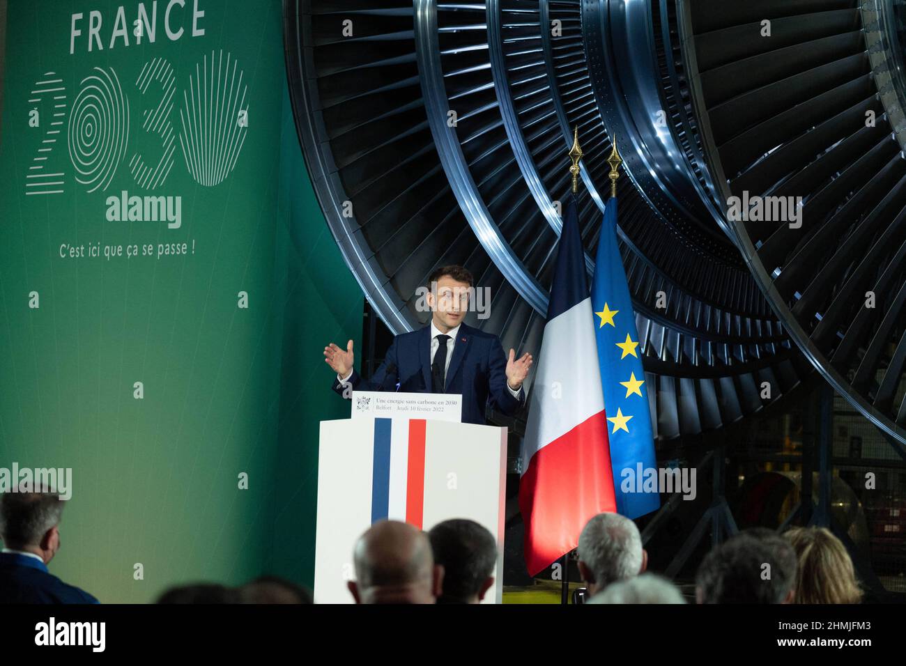Belfort, France. 10th Feb, 2022. Emmanuel Macron. French President ...