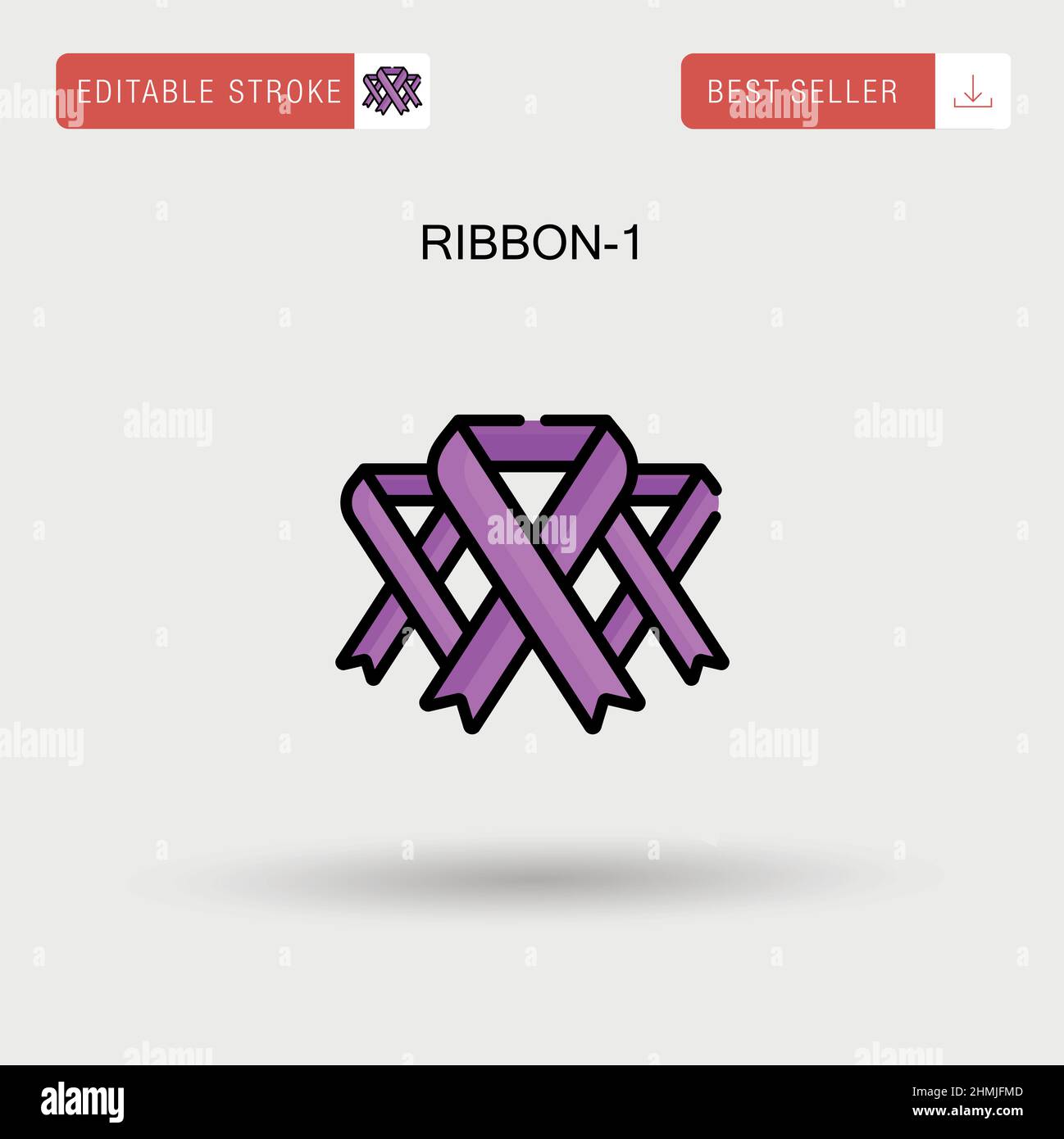 Ribbon-1 Simple vector icon Stock Vector Image & Art - Alamy