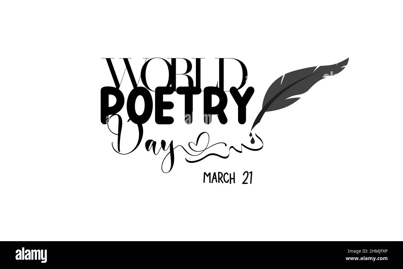 World Poetry Day. Literature brush calligraphy concept vector template ...