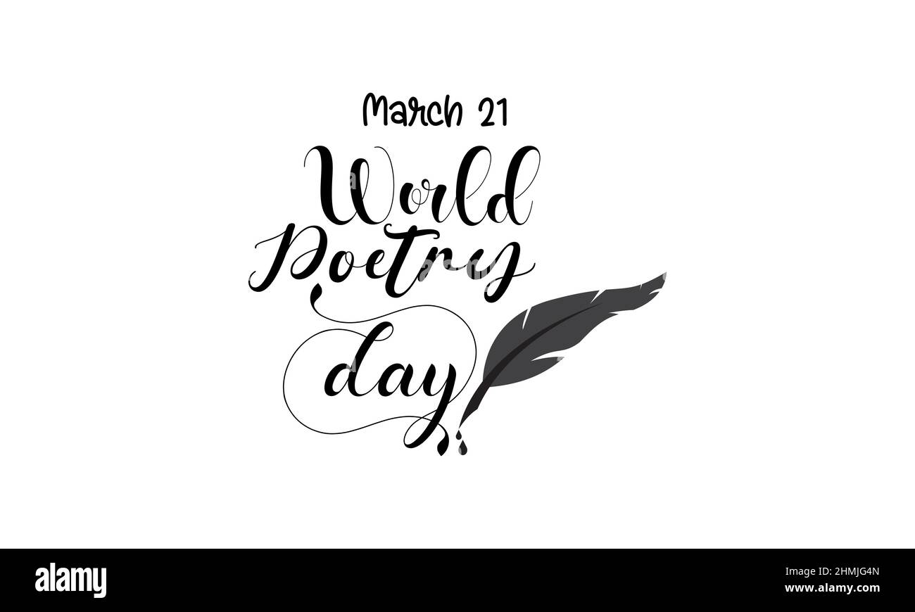World Poetry Day. Literature brush calligraphy concept vector template ...