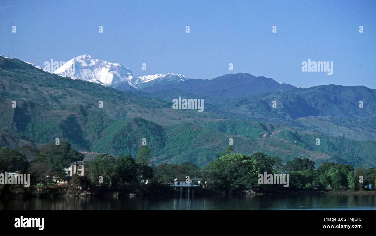 Reportage Nepal 1980. Annapurna Range from Pewa Thal Lake (scanned from ...