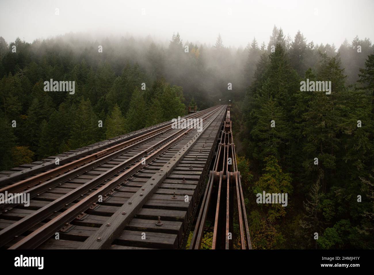 Wooden Trestle Bridge in British Columbia Stock Photo - Alamy