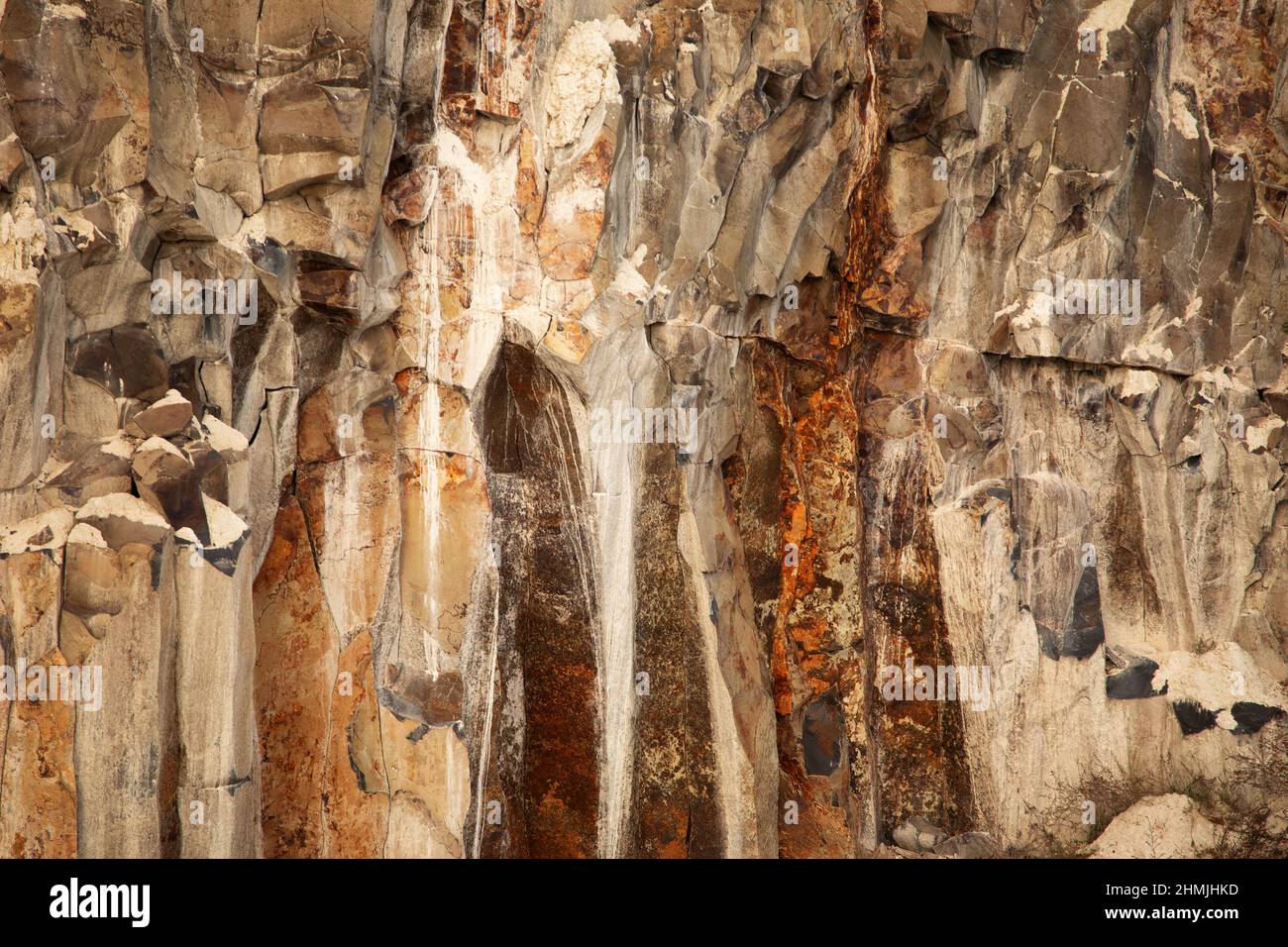 Basalt pillars, volcanic rock. natural natural material texture Stock ...