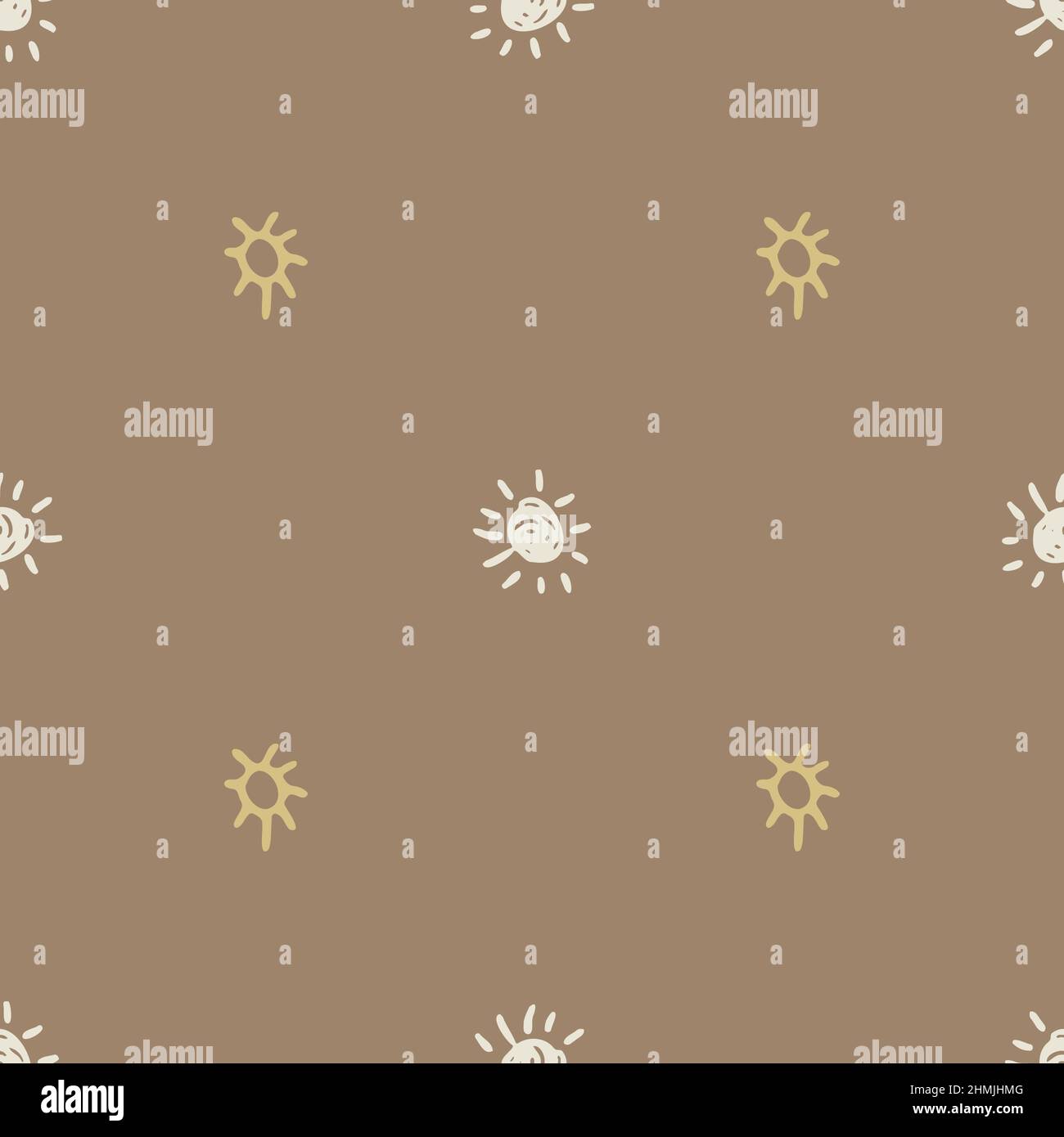 Gender neutral sunshine seamless vector background. Simple whimsical ...