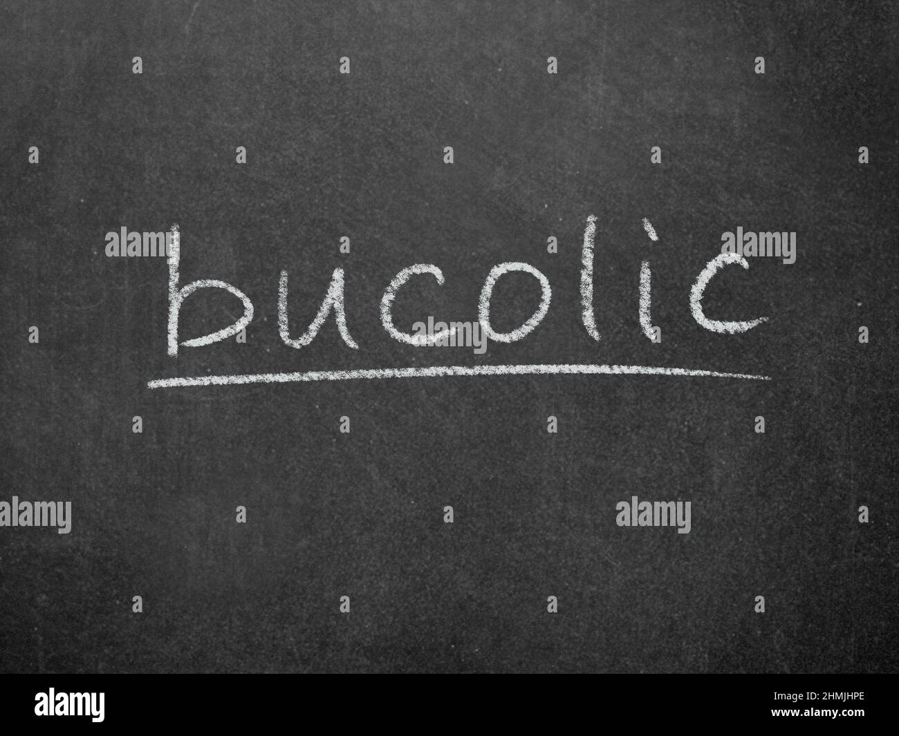 bucolic concept word on blackboard background Stock Photo - Alamy