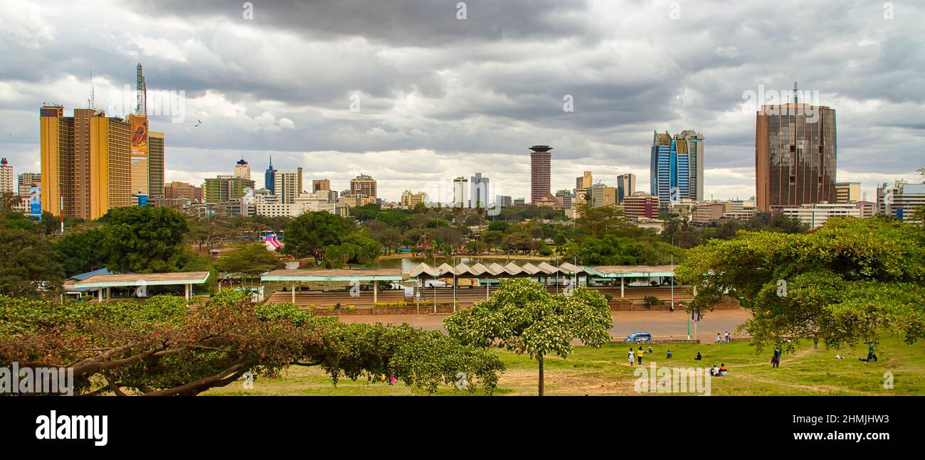 Nairobi, Kenya - August 01, 2021: City view of Nairobi, seen from Uhuru ...