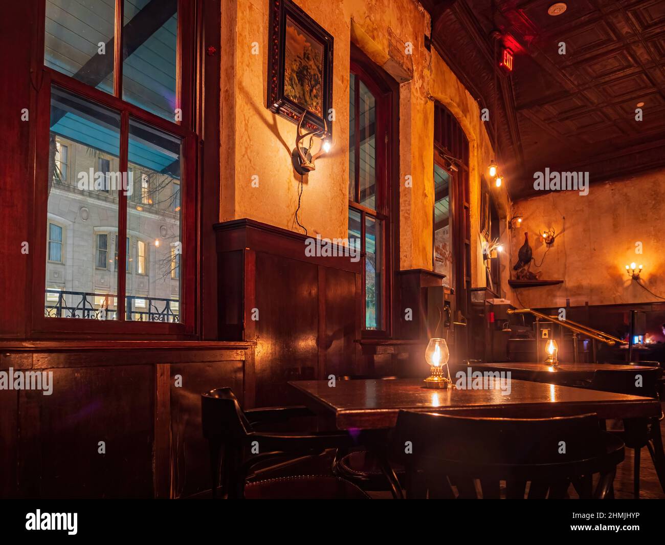 Interior view of a Mid-century western style restaurant at Texas Stock ...