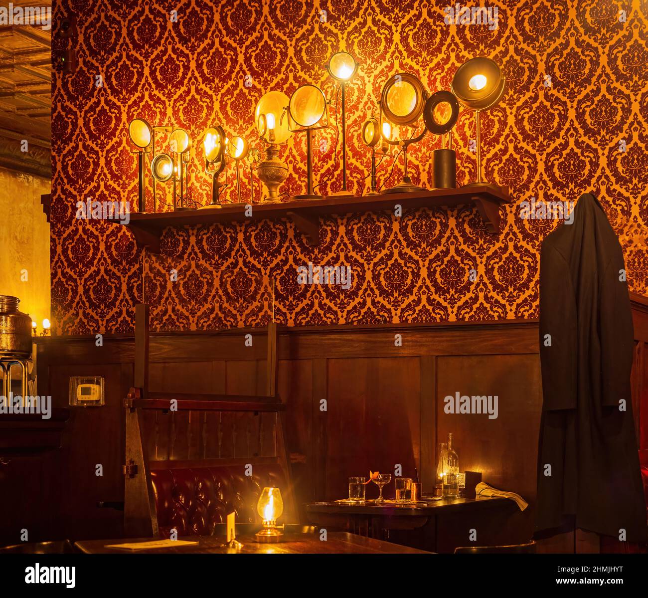 Interior view of a Mid-century western style restaurant at Texas Stock ...