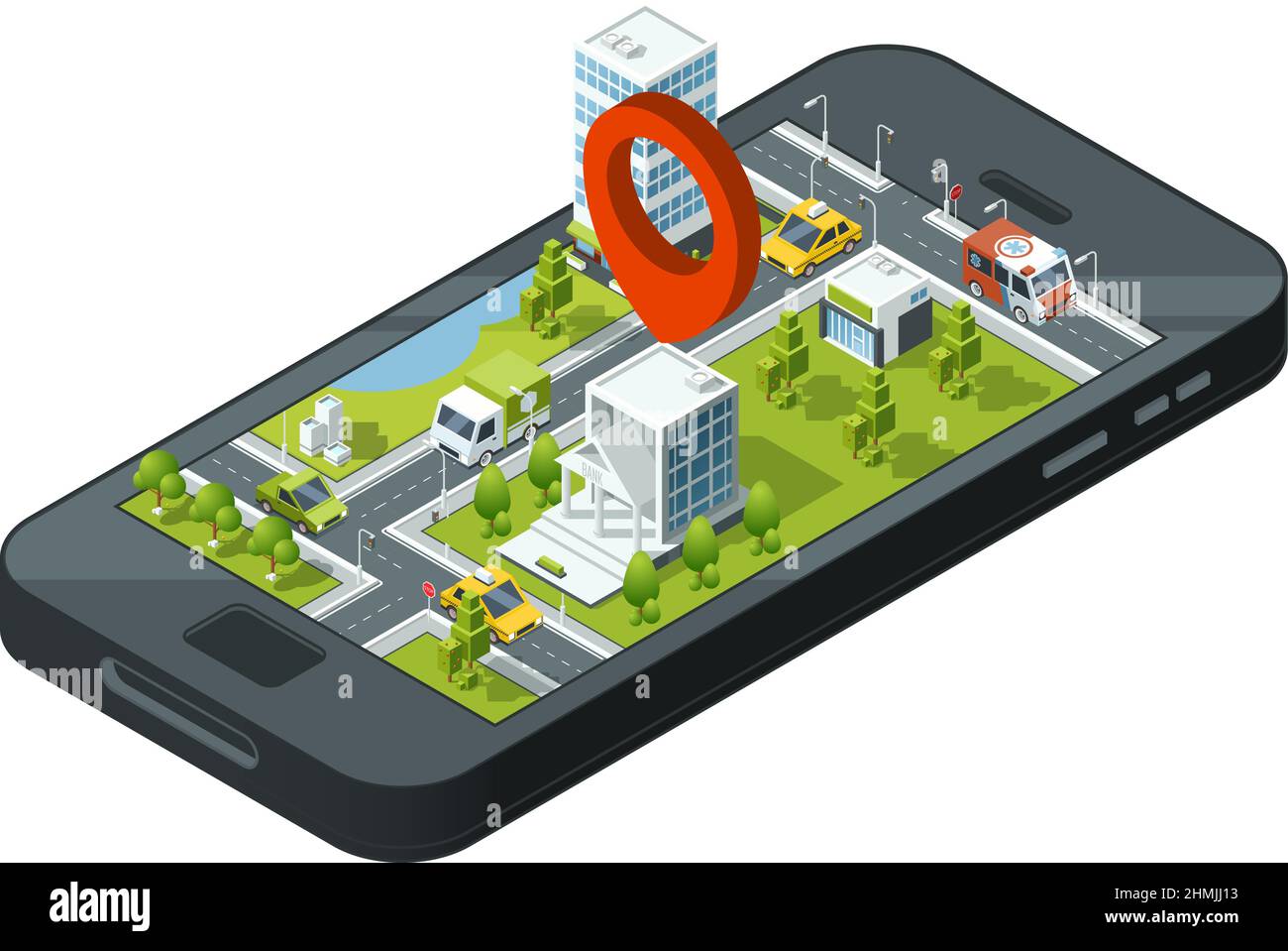 Isometric tracking route Cut Out Stock Images & Pictures - Alamy