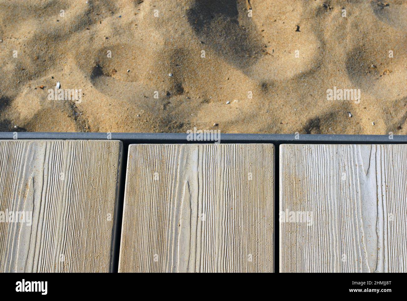 wooden path and sand border frame Stock Photo - Alamy