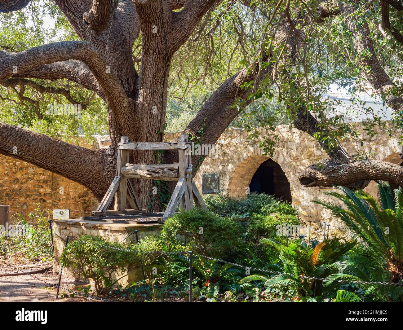 Sunny view of The Alamo at Texas Stock Photo - Alamy