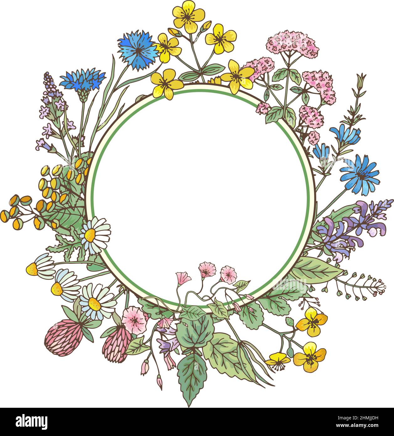 Vintage Floral Round Border