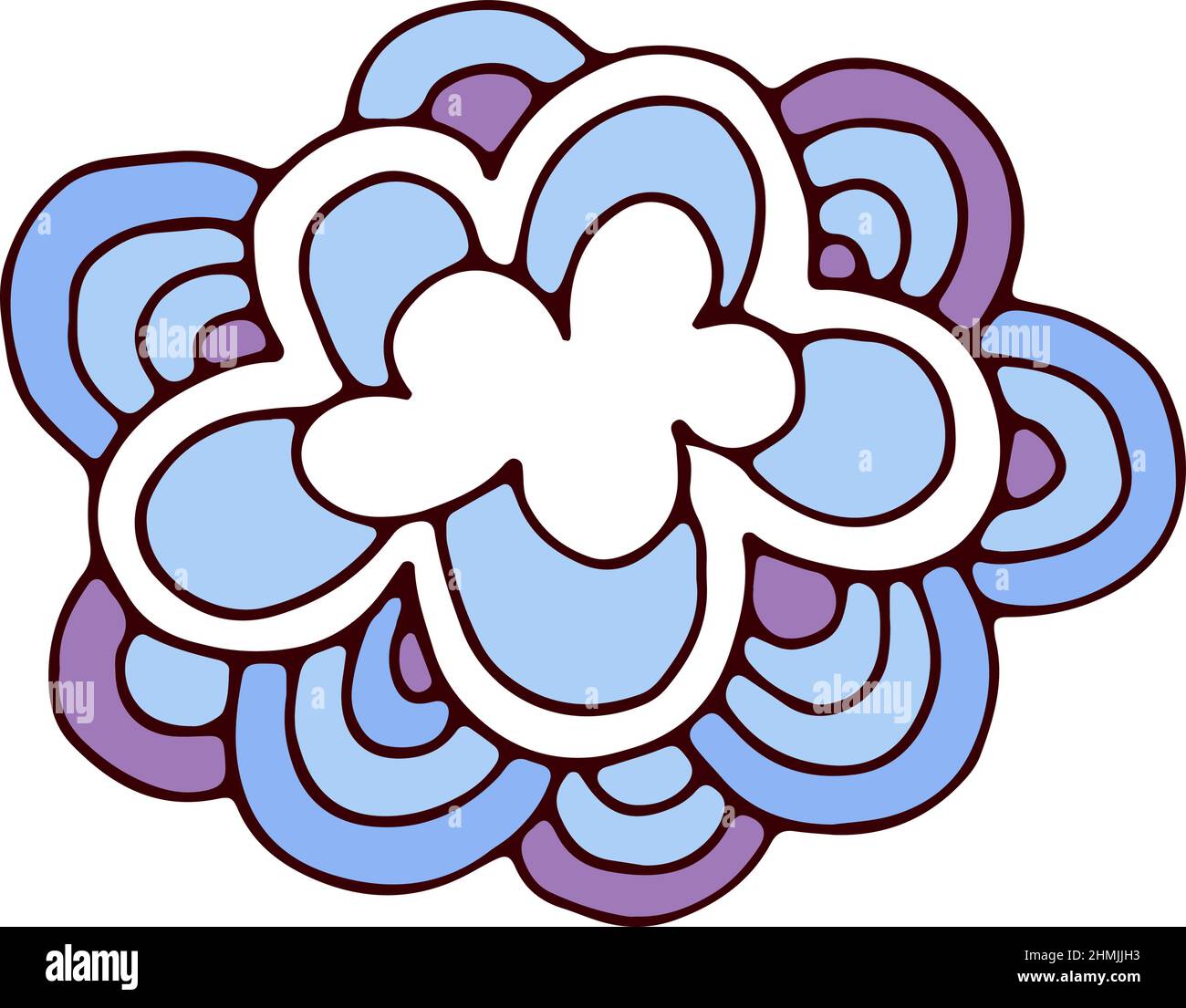 Cloud icon in cute cartoon style. Curvy shape Stock Vector Image & Art ...