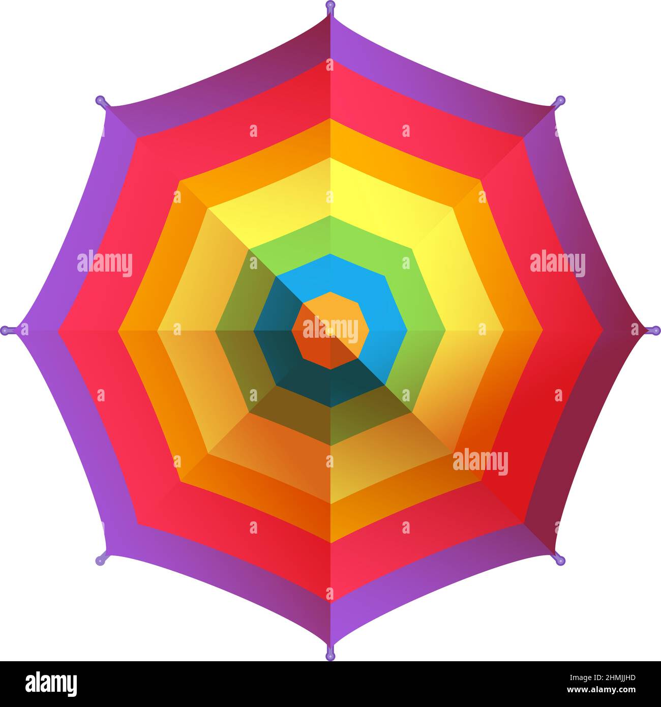 Rainbow umbrella. Top view of resort parasol Stock Vector Image & Art ...