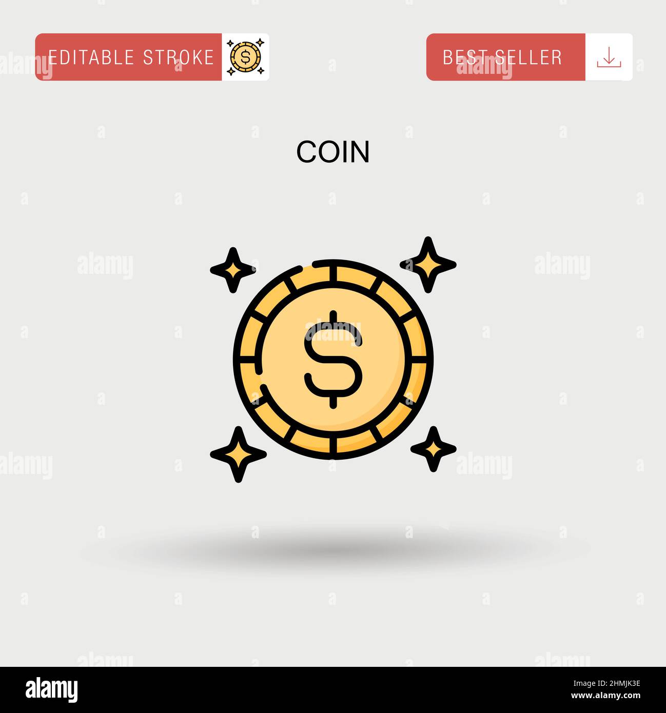 Coin Simple vector icon Stock Vector Image & Art - Alamy