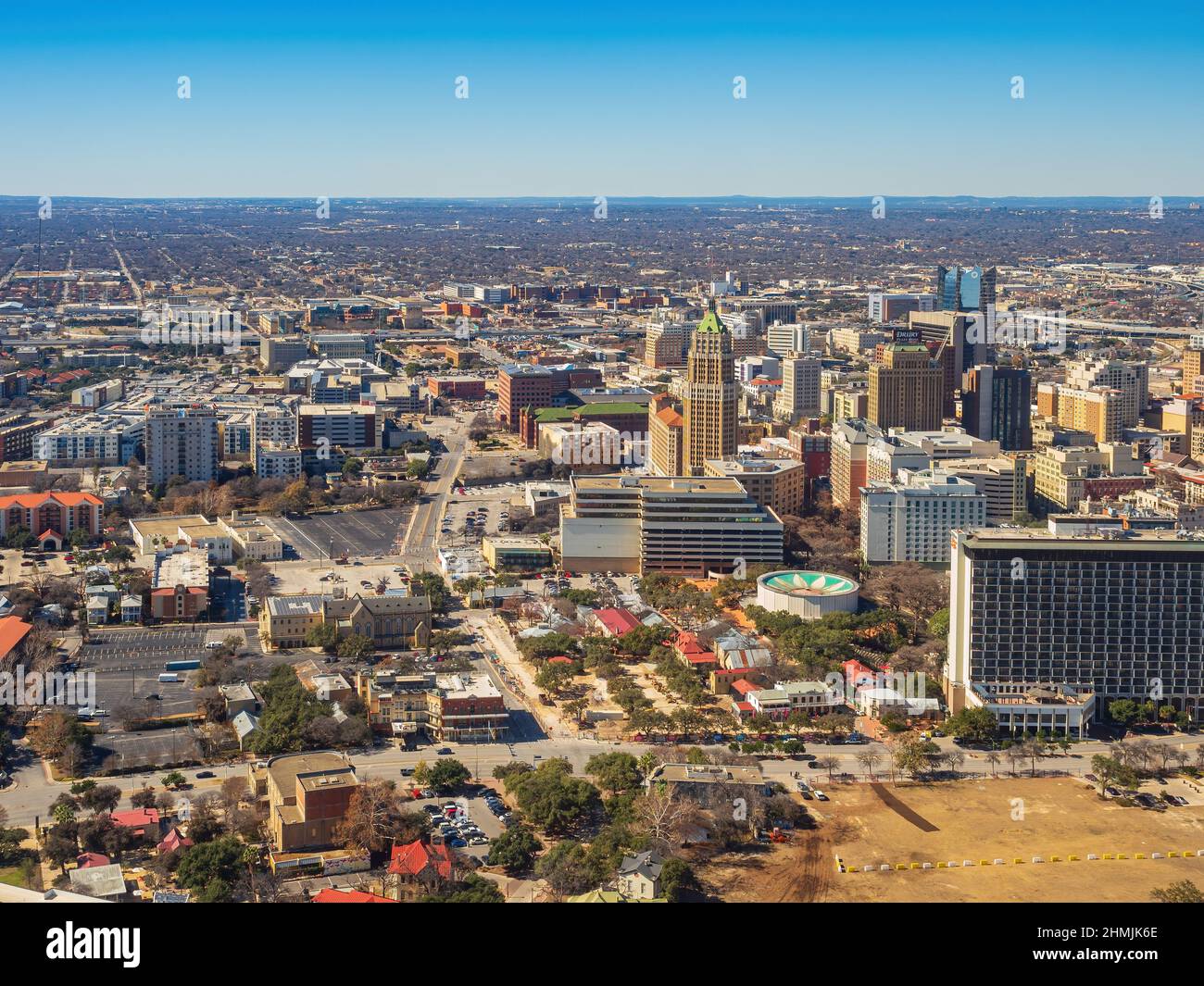 High angle view of the downtown cityscape at Texas Stock Photo - Alamy