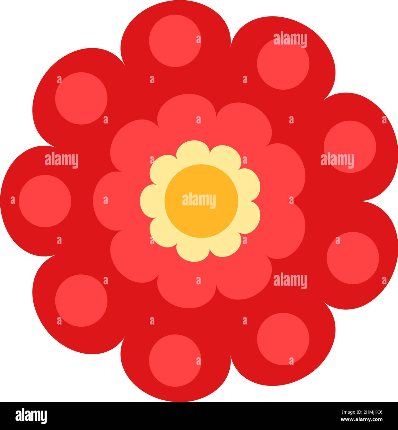 Floral ornament element. Round decorative red flower Stock Vector Image ...