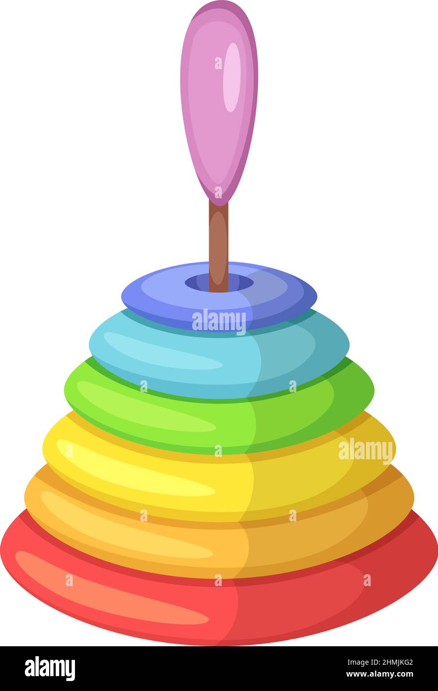 Stacking color rings toy. Pyramid baby puzzle Stock Vector Image & Art ...