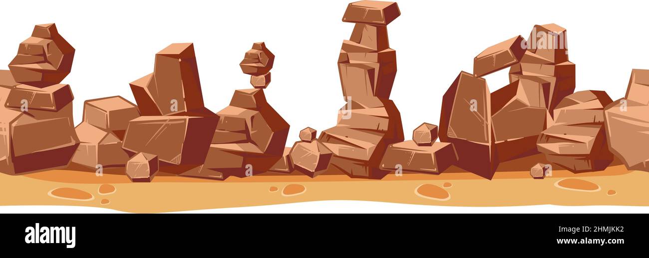 Desert rocks on ground. Wild west game background Stock Vector Image ...