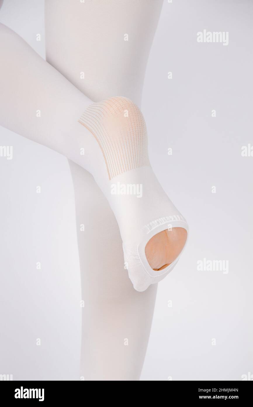 Anti-embolic Compression Hosiery for surgery isolated on white. Medical ...