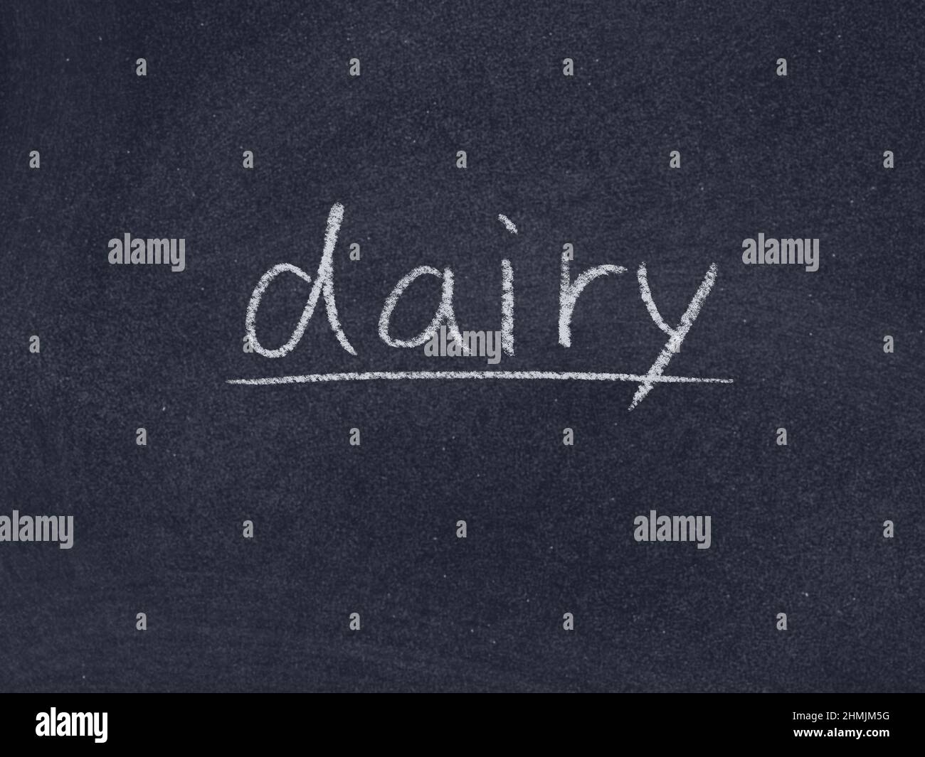 dairy concept word on blackboard background Stock Photo - Alamy