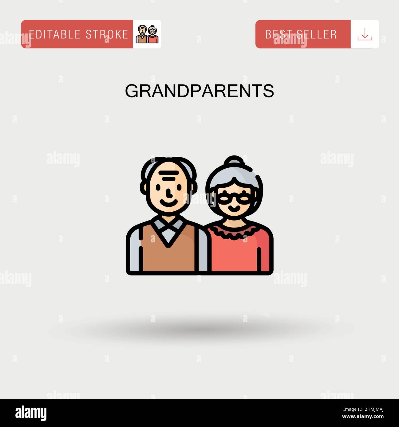 Happy grandparents icon hi-res stock photography and images - Alamy