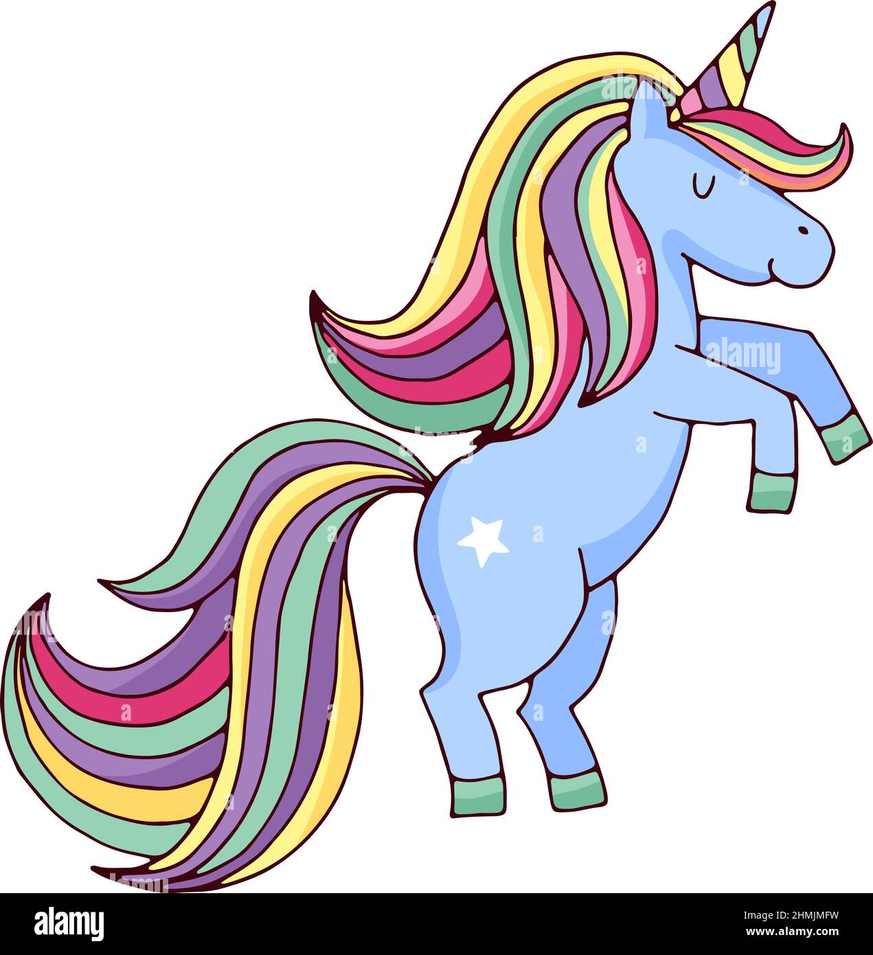 Unicorn character. Fantasy creature in cute cartoon style Stock Vector ...